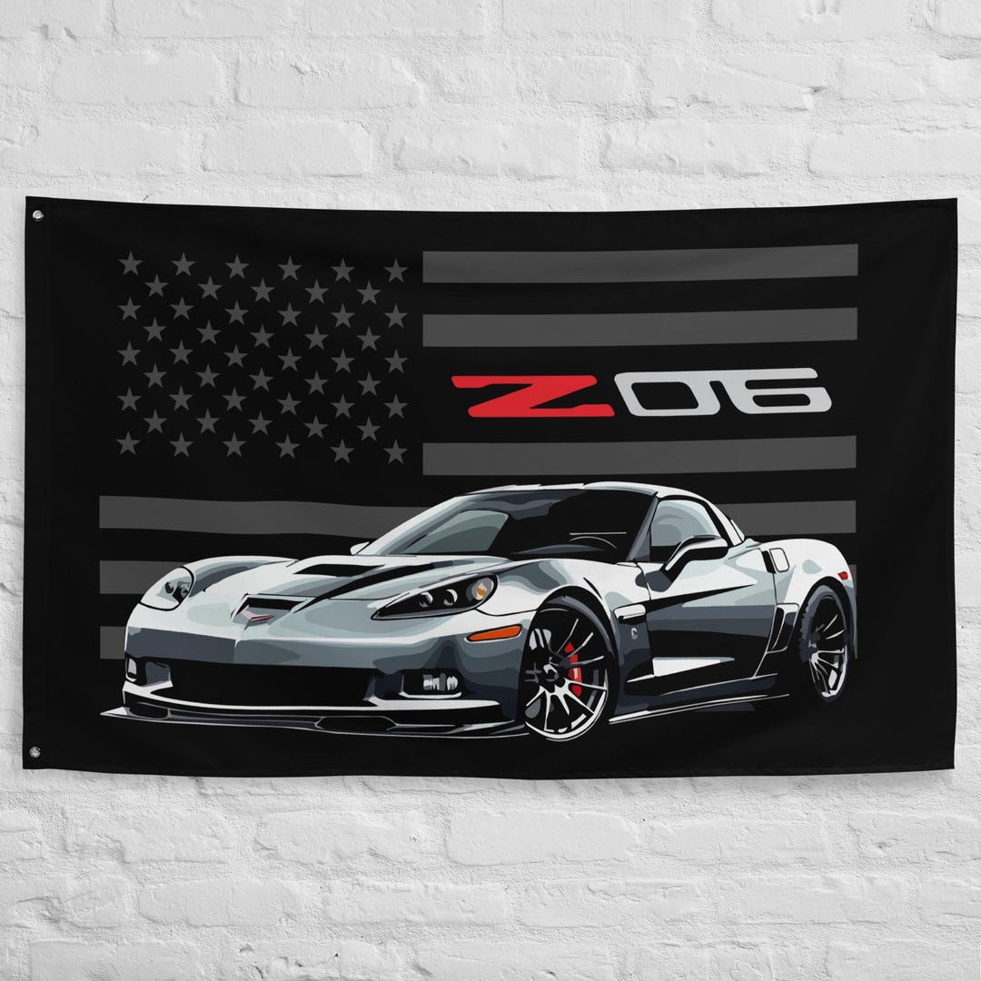 Silver Corvette C6 Z06 Vette Driver Car Club Custom Garage Office Man ...