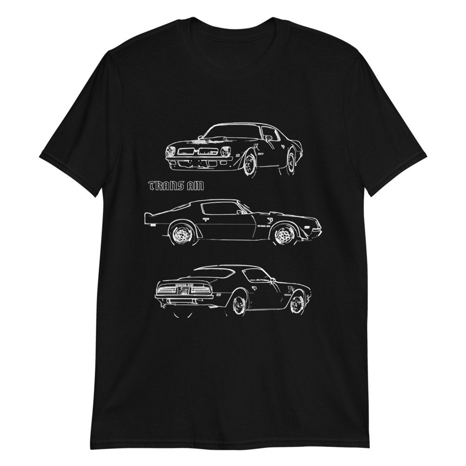 1974 Trans Am Firebird Muscle Car Sketch Art Short-sleeve - Etsy