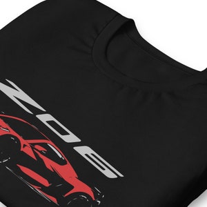 2023 Corvette C8 Z06 Torch Red, Custom Silhouette Design, Unisex T ...