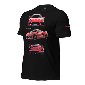 Torch Red C8 Z06 T-shirt for Vette Drivers Car Show Apparel - Etsy