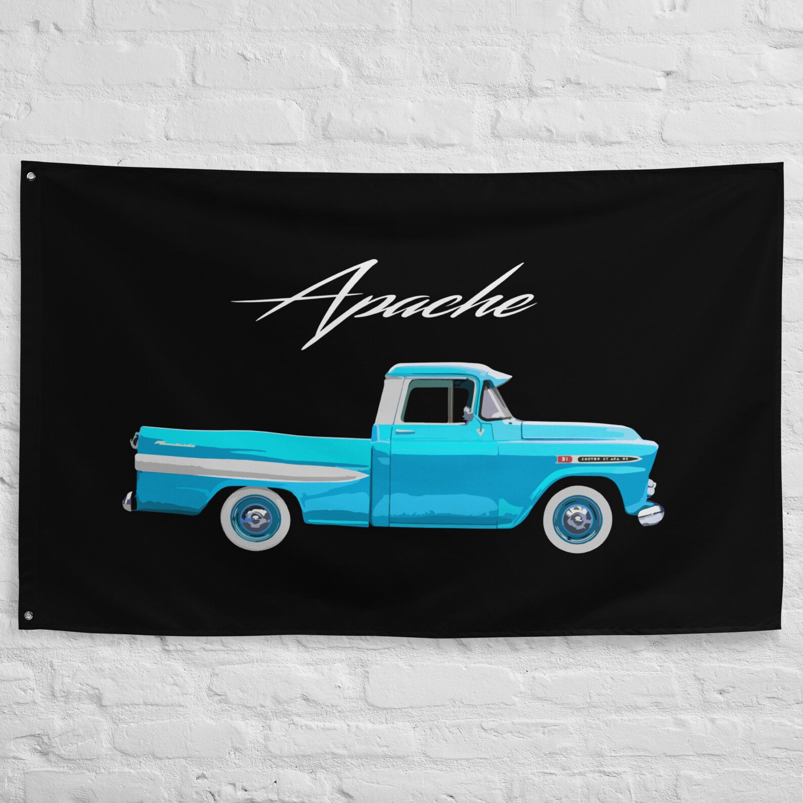 1959 Chevy Apache Fleetside Pickup Truck Banner: Man Cave Decor (34.5 ...