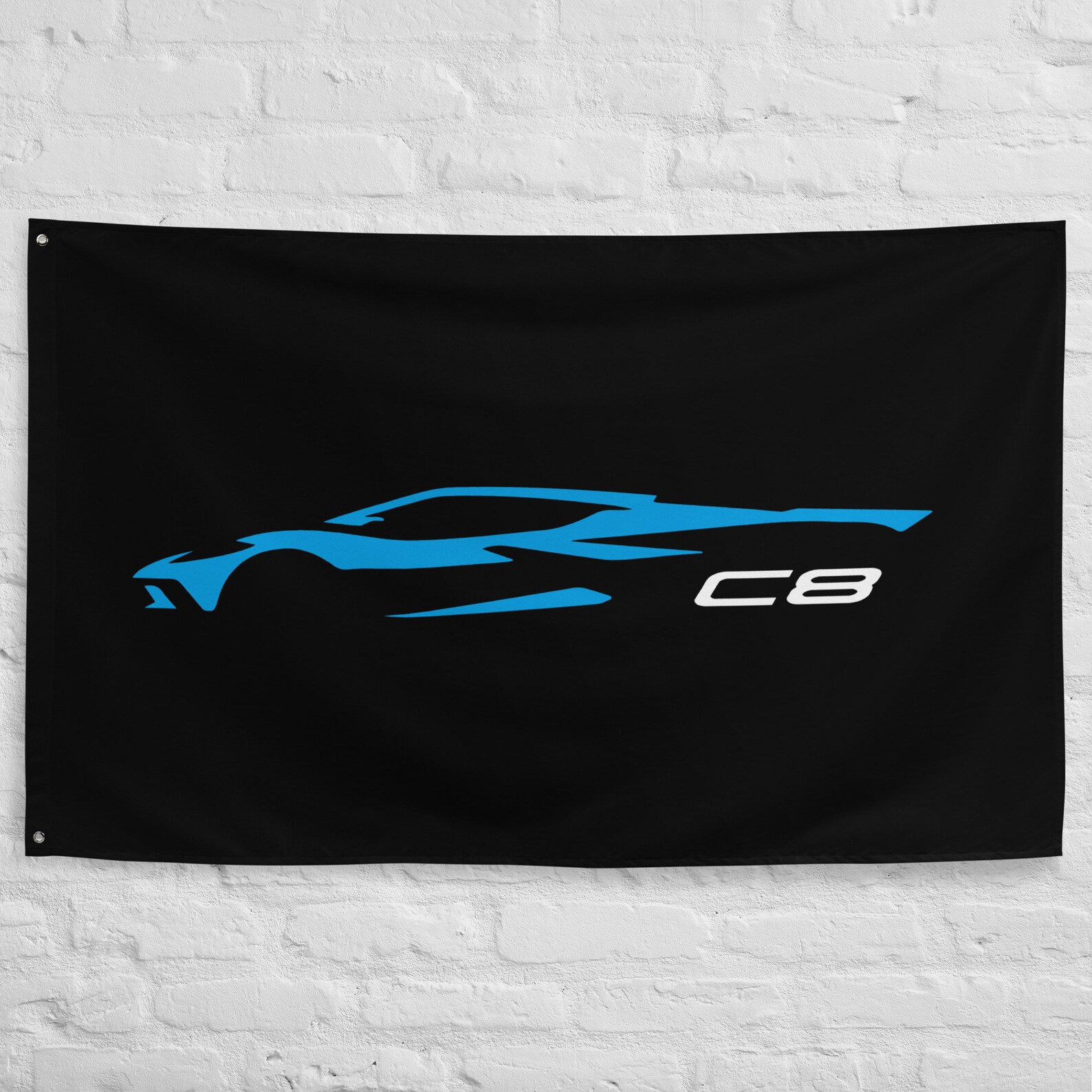 2022 2023 Corvette C8 Outline Silhouette Rapid Blue Vette Owner Gift ...