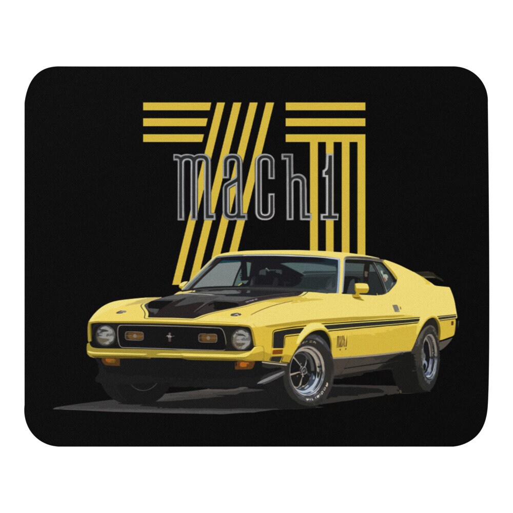 1971 Yellow Mustang Mach 1 Muscle Car Custom Art Mouse Pad - Etsy