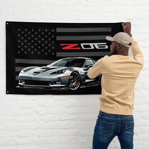 Silver Corvette C6 Z06 Vette Driver Car Club Custom Garage Office Man ...