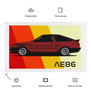 AE86 Sprinter Trueno JDM Garage Office Man Cave Banner Flag 34.5" X 56 ...
