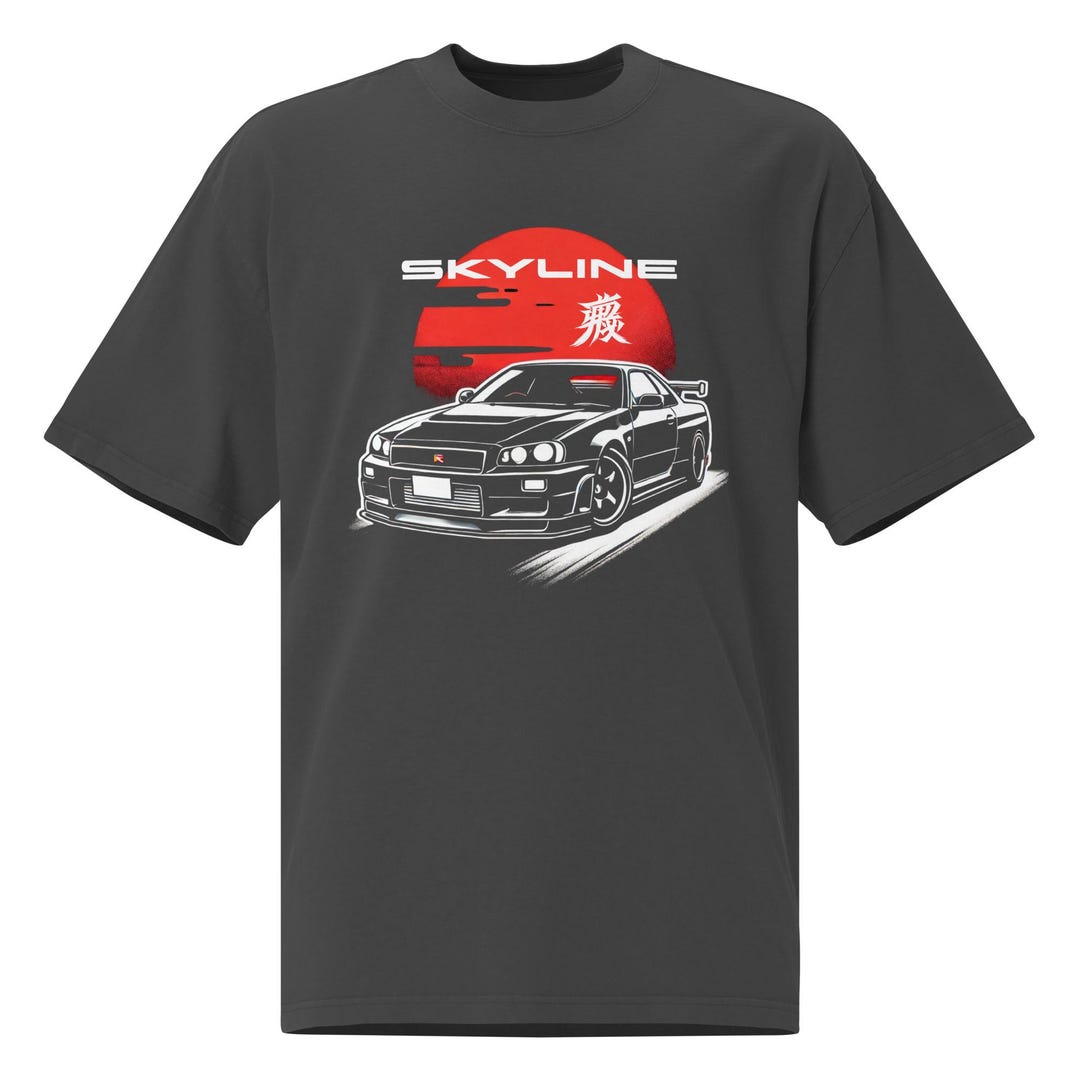 R34 GT-R JDM Oversized Faded T-shirt - Etsy