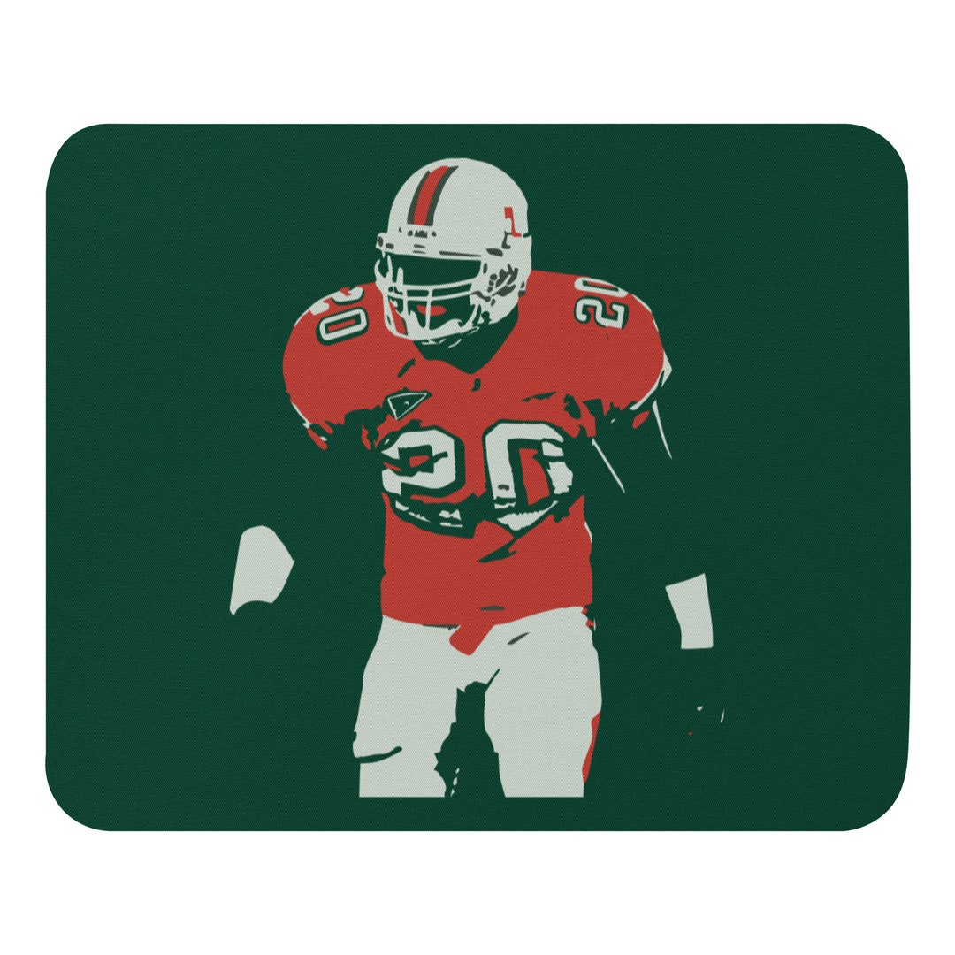 Miami Hurricanes Ed Reed Hall of Fame Safety College Football Mouse Pad ...