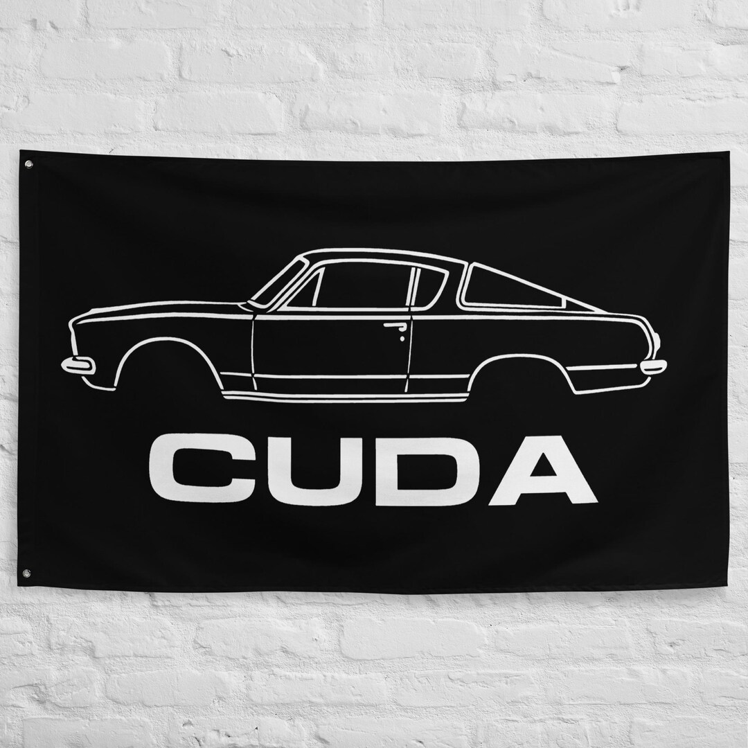 1965 Cuda Wall Flag – Vintage Mopar Muscle Car Banner for Garage, Man ...