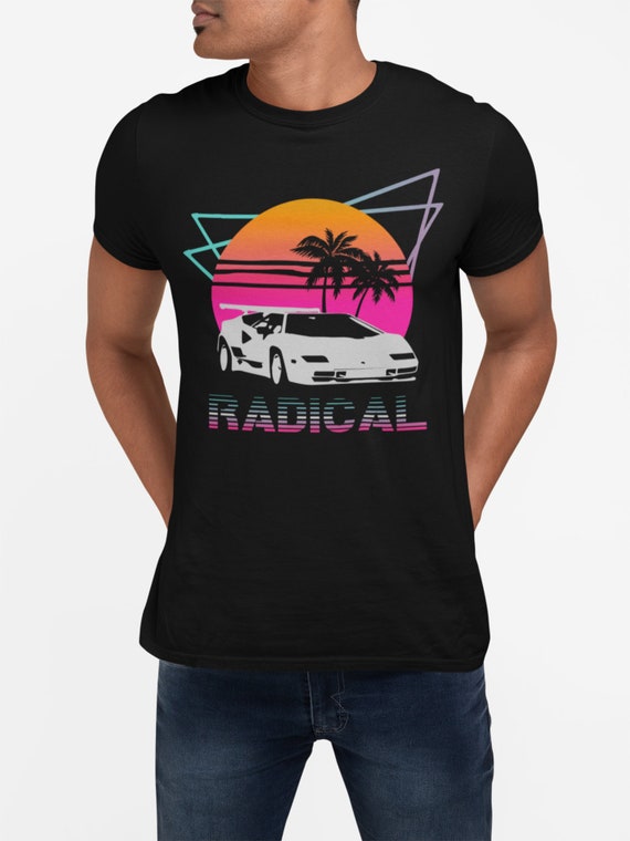 Radical 1980's Countach Retrowave T-shirt - Etsy Radical 1980's Countach Retrowave T-shirt - Etsy