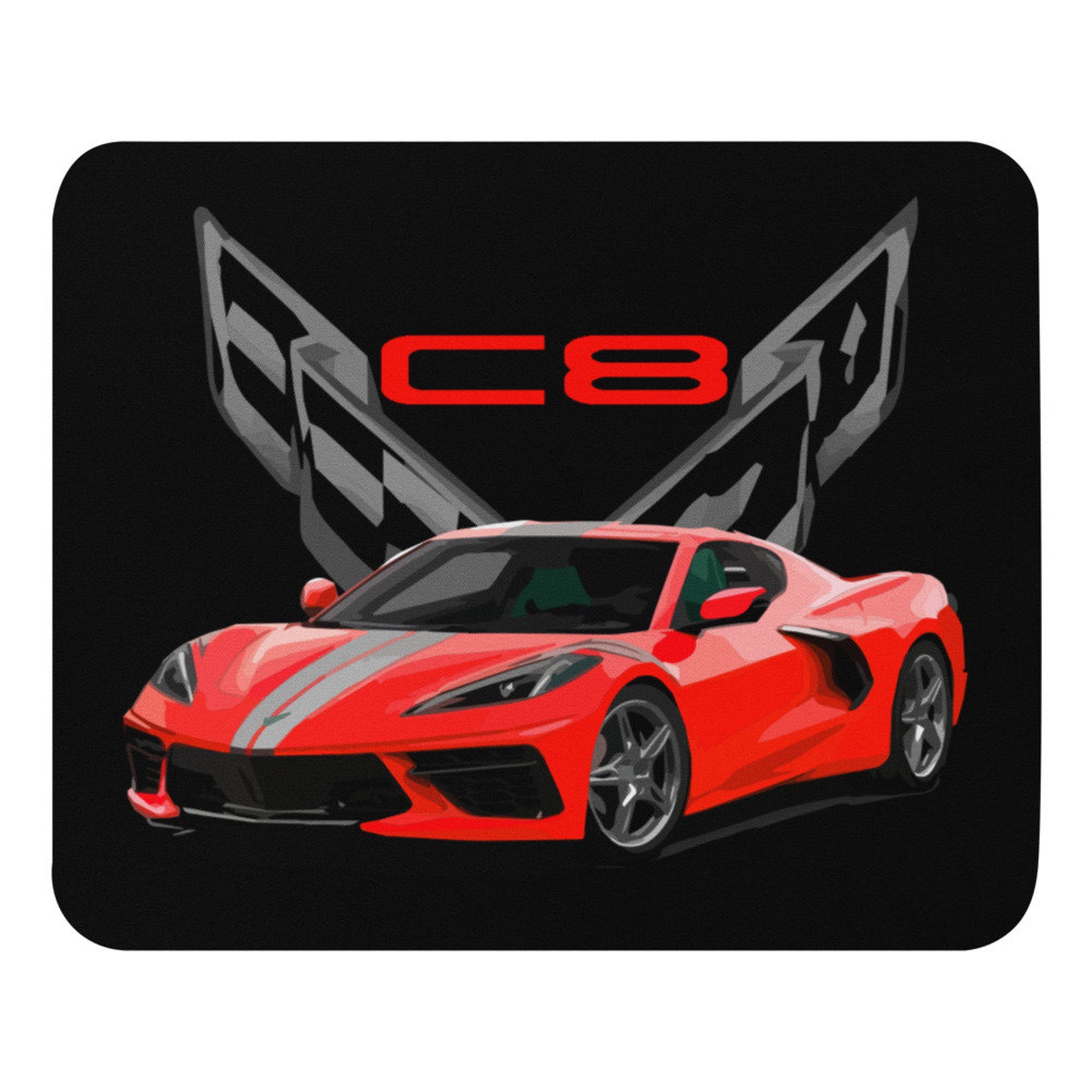 Red 2022 Corvette C8 Gift Custom Art Mouse Pad - Etsy