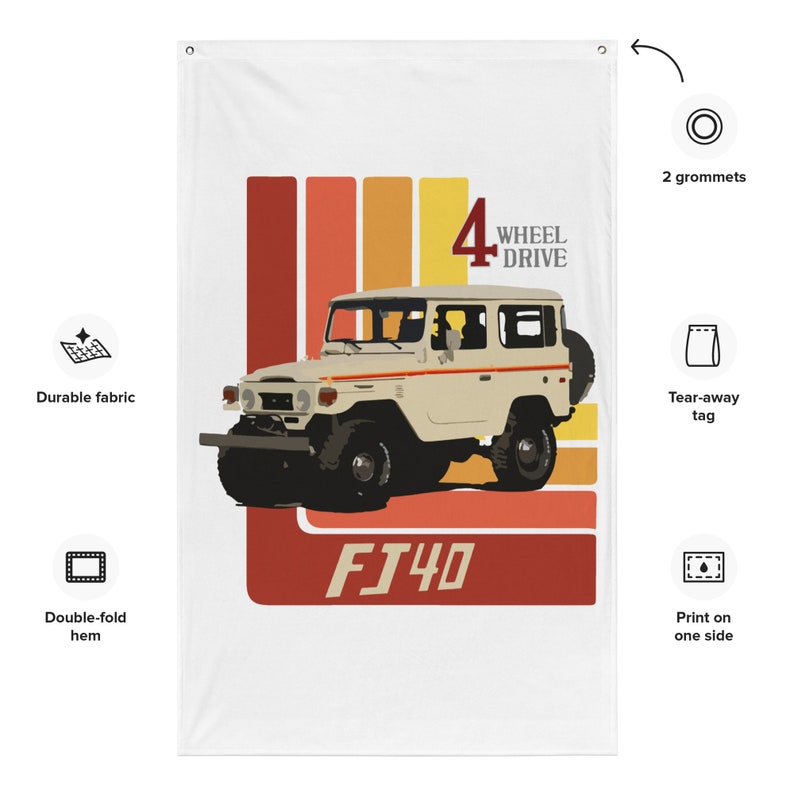 Retro Toyota Land Cruiser FJ40 Garage Office Man Cave Banner - Etsy