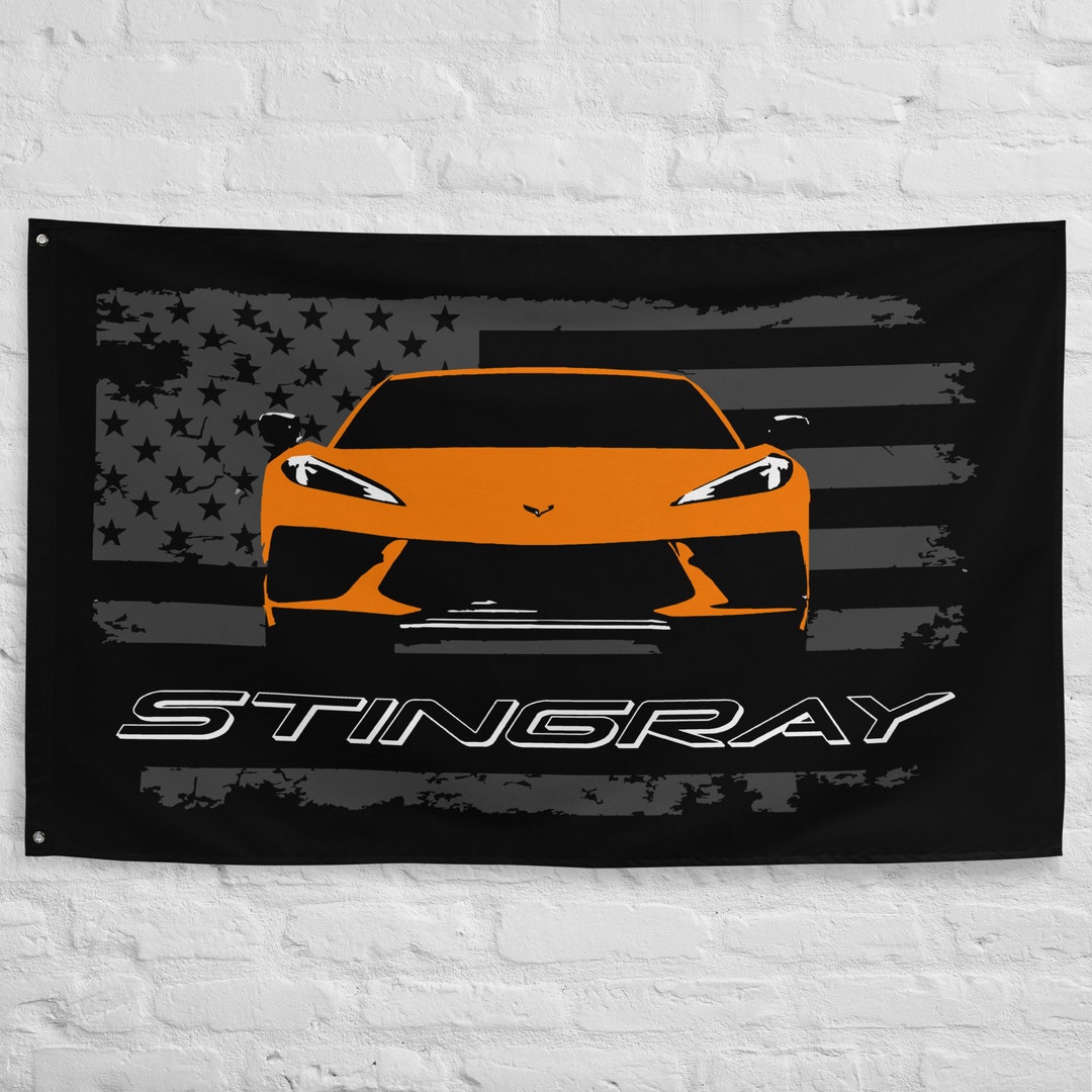 Amplify Orange C8 Stingray Banner: Garage Decor Flag - Etsy