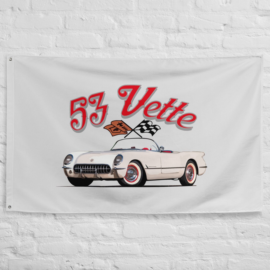 1953 Corvette C1 Garage Office Man Cave Banner Flag 34.5" X 56" - Etsy