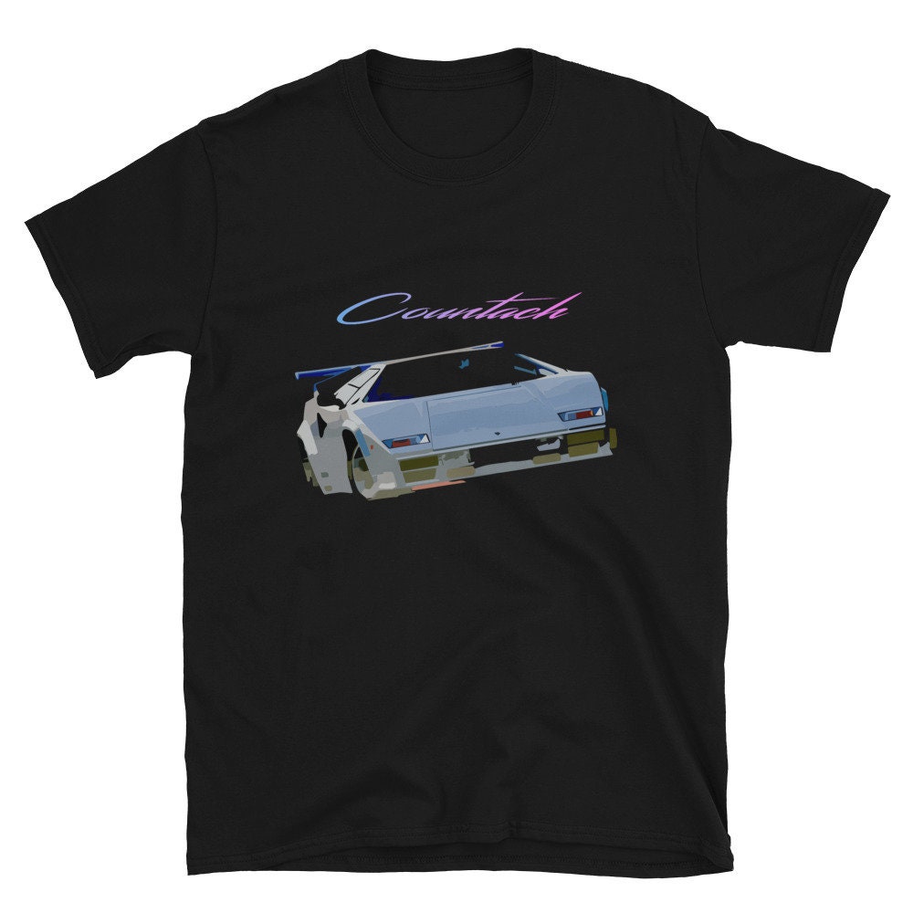 White Countach 80s 90s Exotic Car Short-sleeve Unisex T-shirt - Etsy