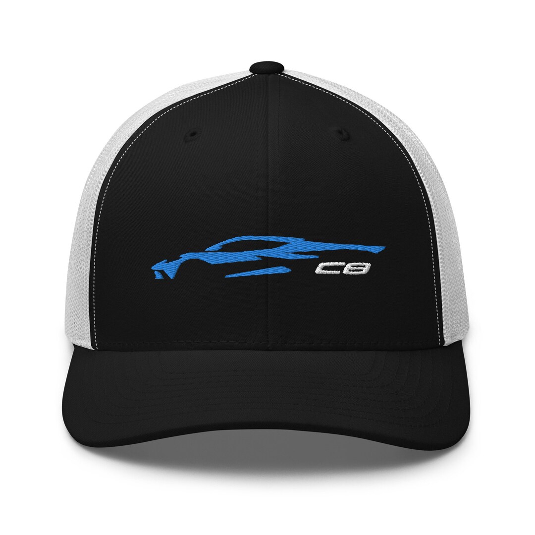 C8 Hat: Rapid Blue Outline, 8th Gen Vette Trucker Cap - Etsy