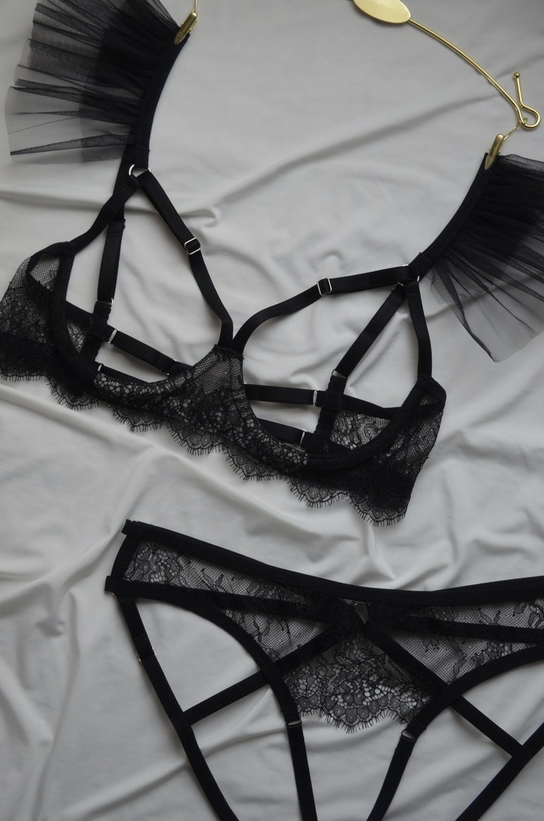 Sexy Lingerie Set, Erotic Lingerie, BDSM Lingerie, Open Cup Bra ...
