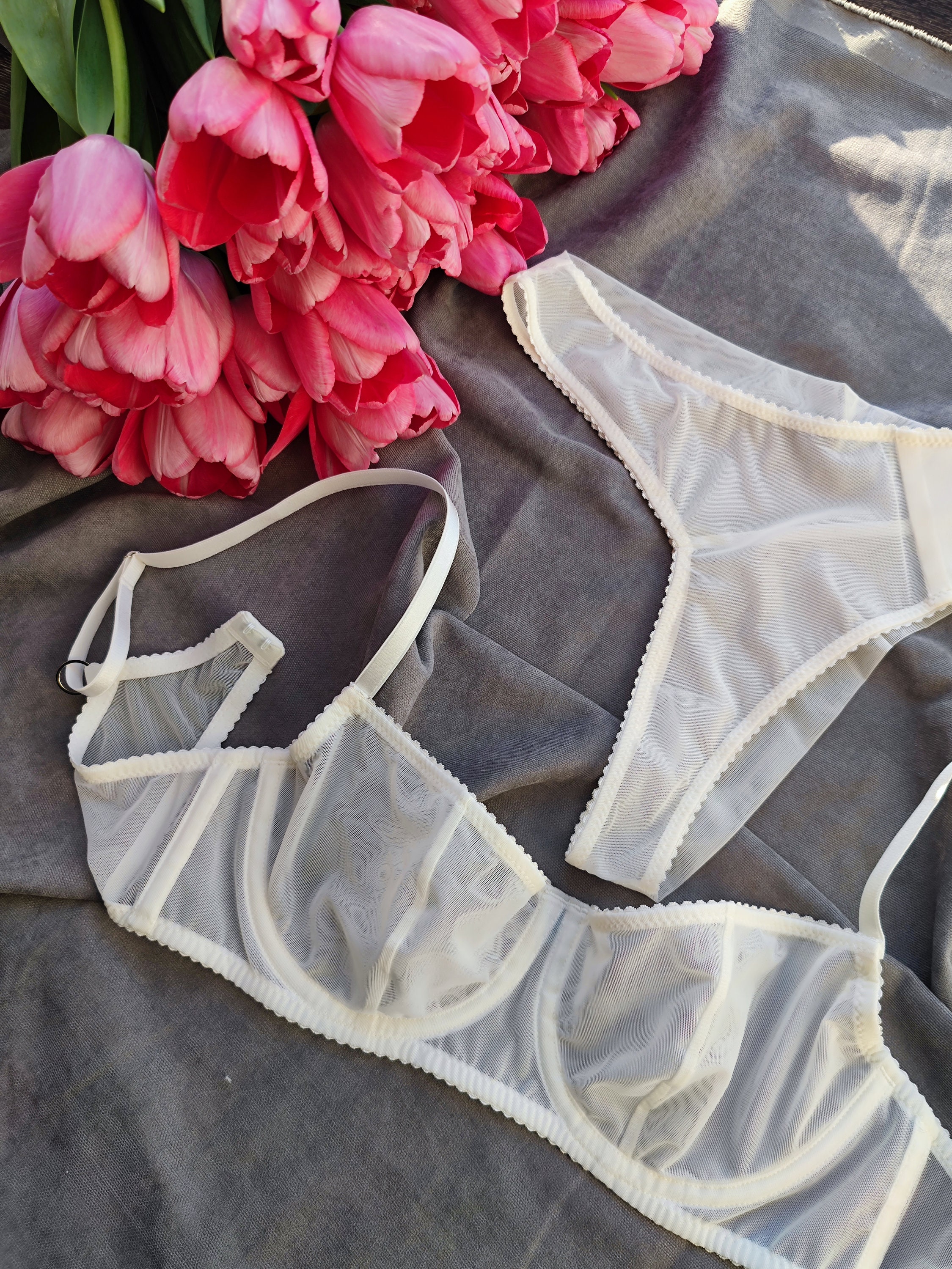 Bridal Lingerie Set, White Balconette, Bridal Lingerie, Lingerie for ...