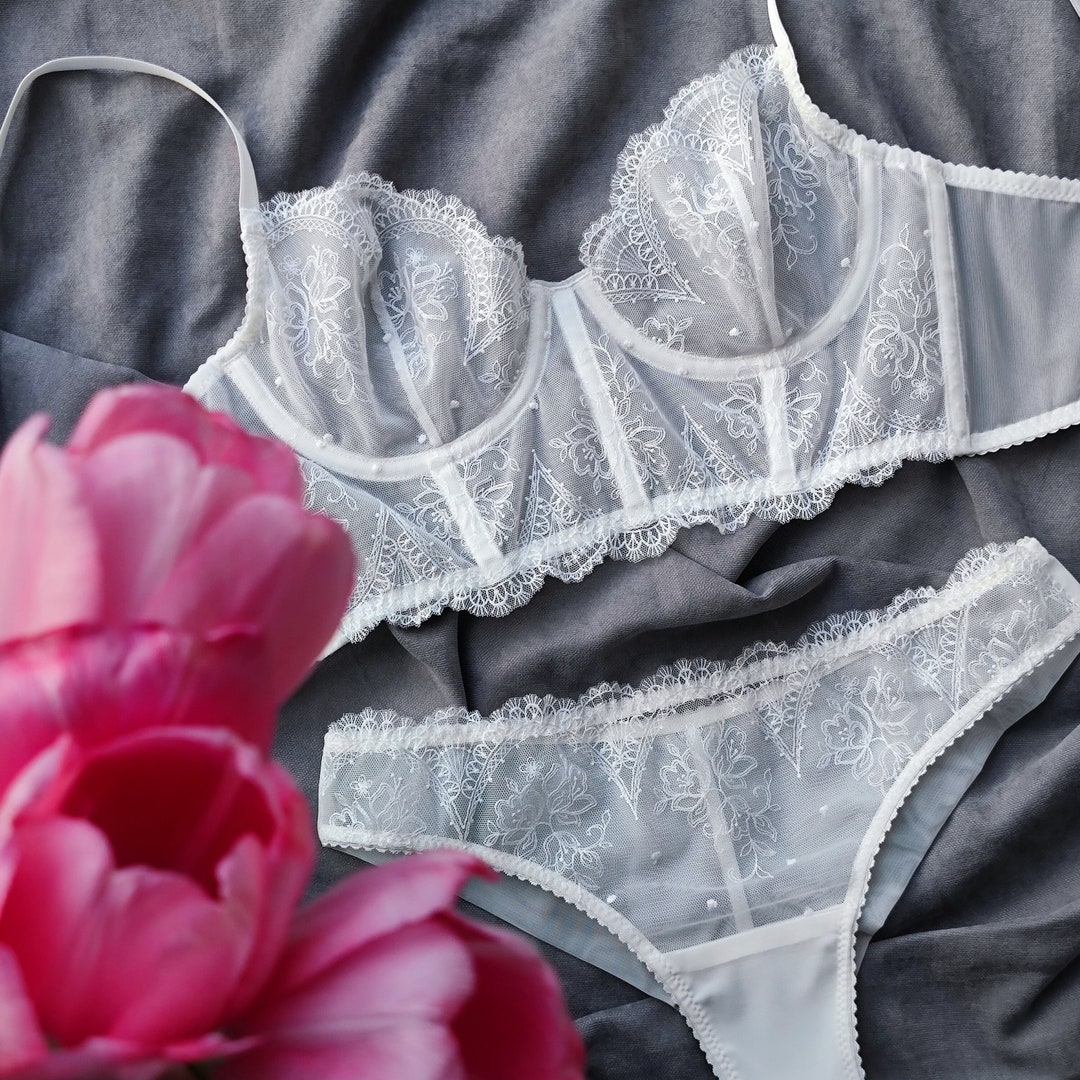 Honeymoon Lingerie for the Bride, Milky White Lingerie Set, Bridal ...