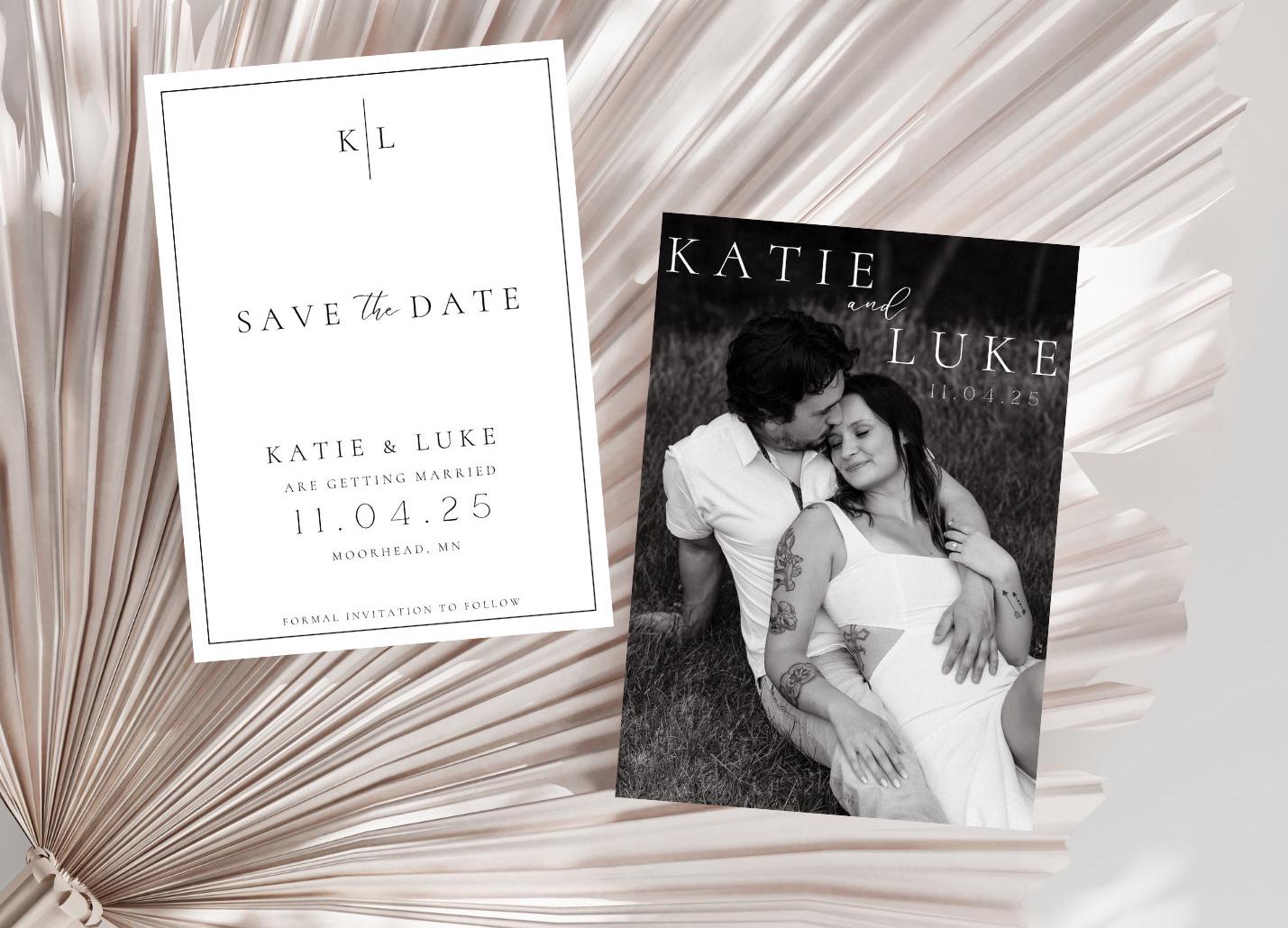 Modern Minimal Save the Date Template, Save the Date With Photo ...