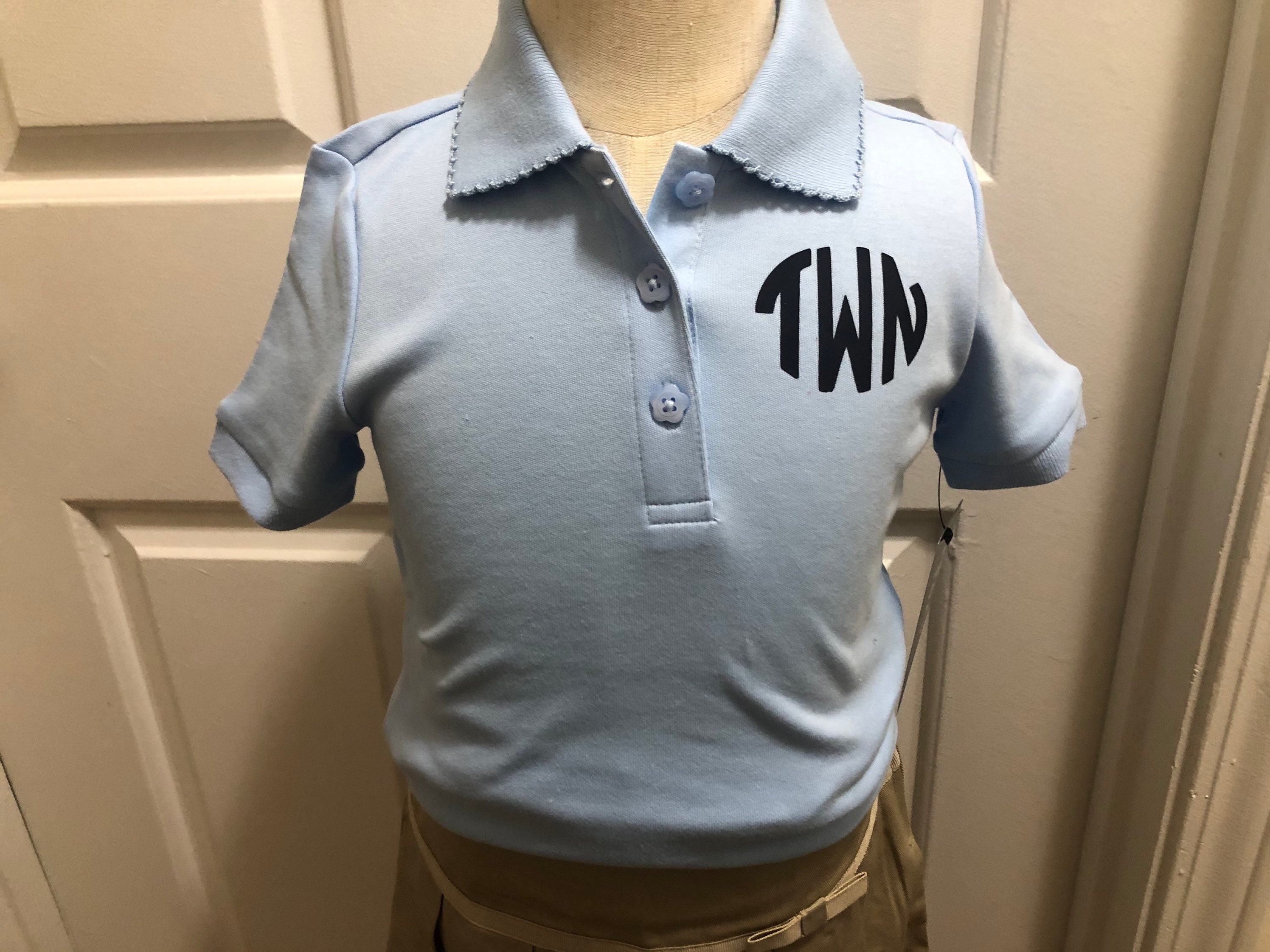 School Uniform Polo Style Shirt, Monogram Polo Style Shirt, Uniform ...
