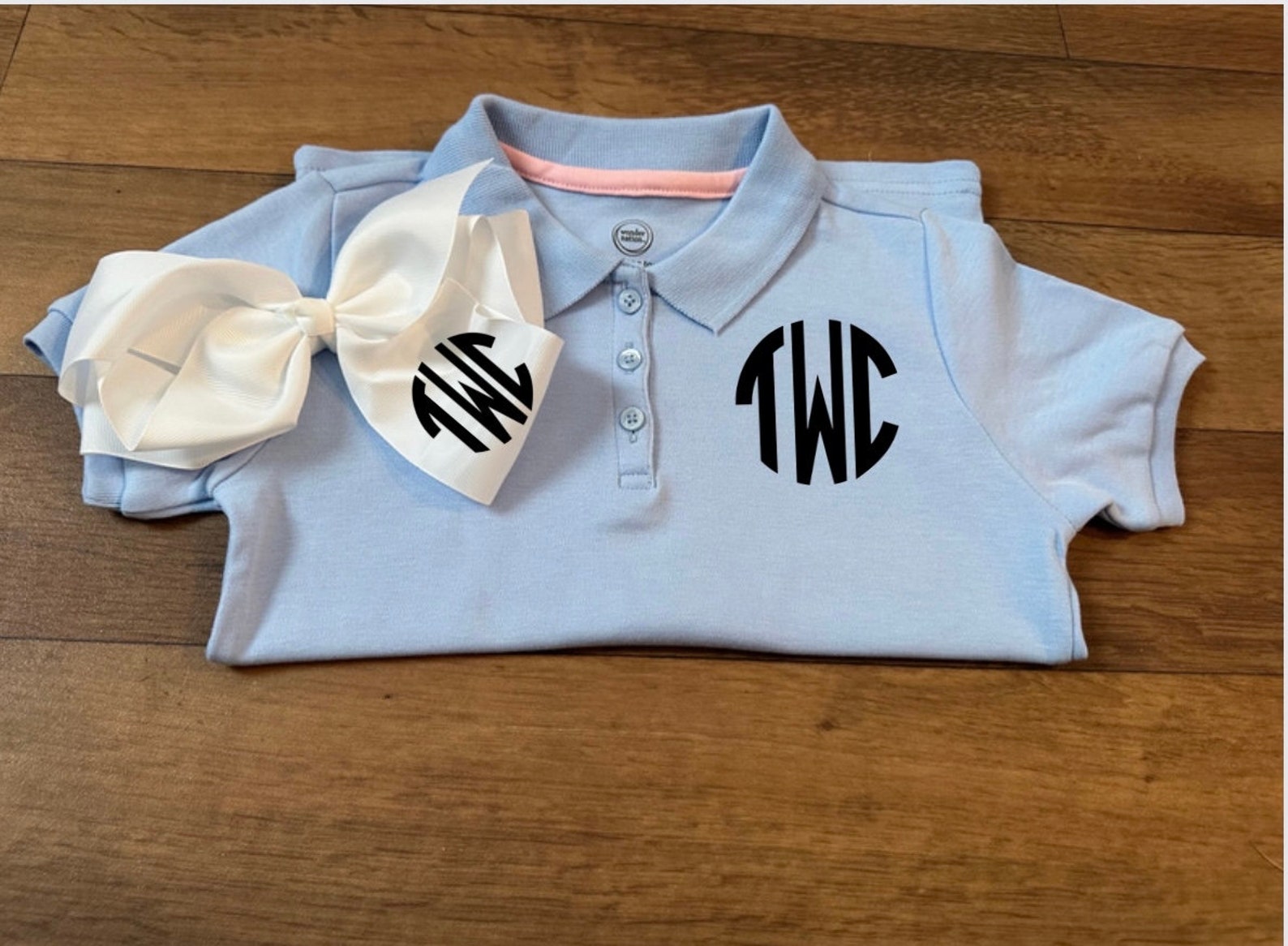 School Uniform Polo Style Shirt, Monogram Polo Style Shirt, Uniform ...
