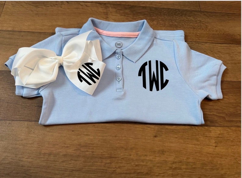 School Uniform Polo Style Shirt, Monogram Polo Style Shirt, Uniform ...