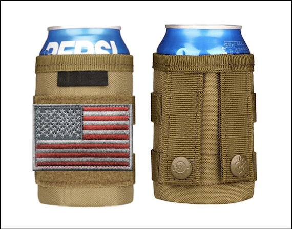 Toso Tactical Beer Can Holder W/flag Patch//tactical Beverage - Etsy