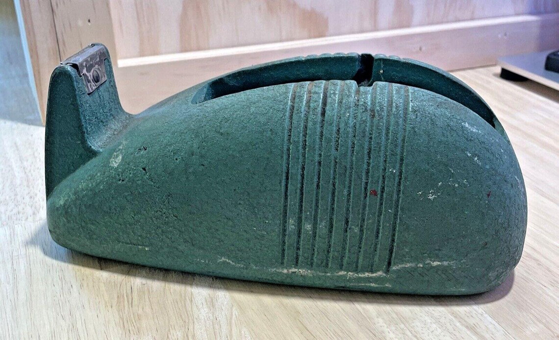 Vintage Industrial Heavy Cast Iron Scotch Tape Dispenser Green Solid ...