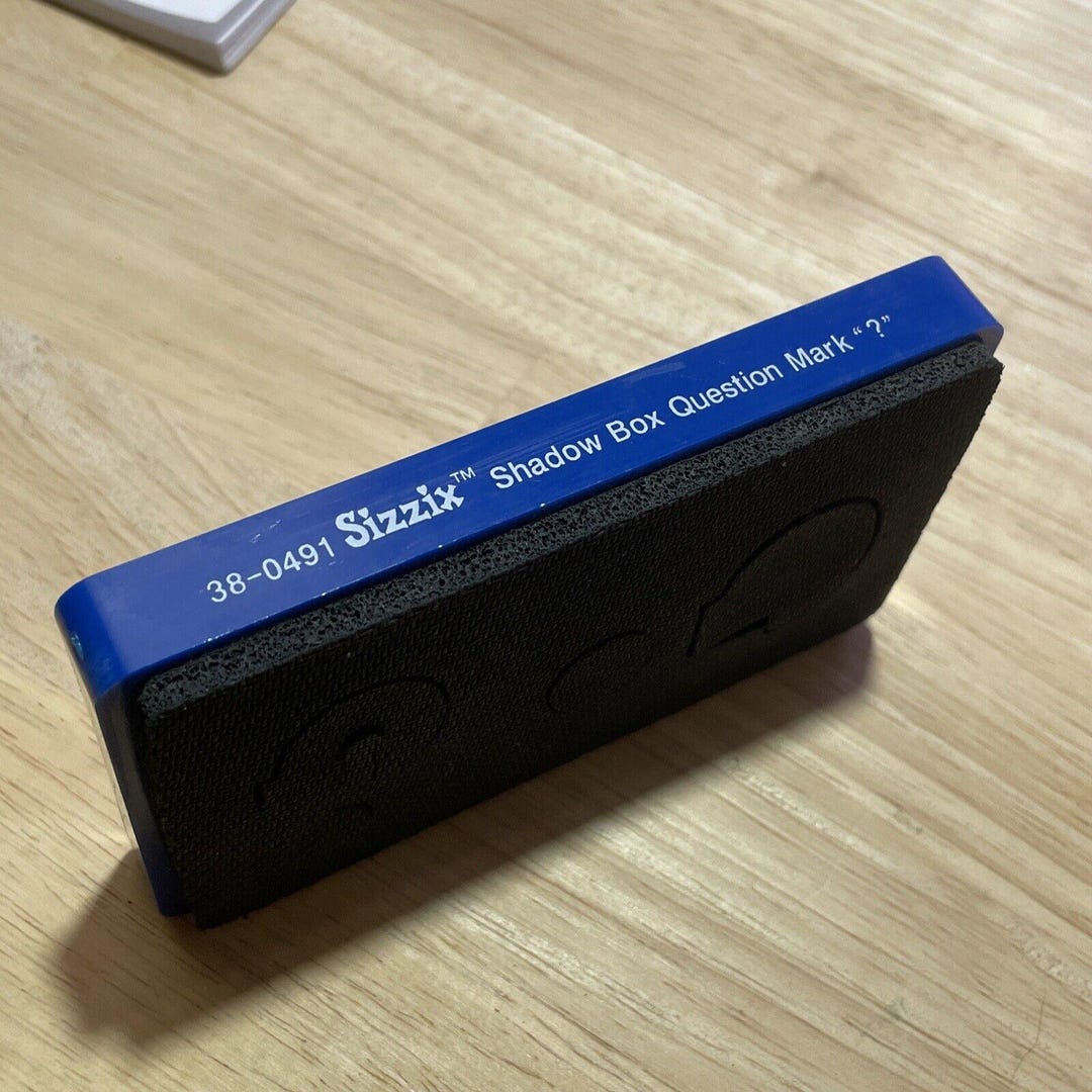 Sizzix SHADOW BOX Question Mark Die 38-0491 Original Blue Scrapbooking ...