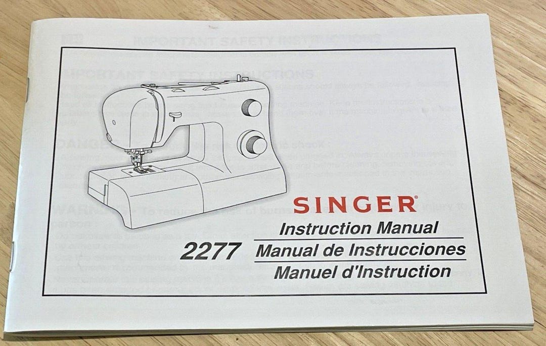 Singer 2277 Instruction Manual 021K5B0117 EN.ES.FR - Etsy