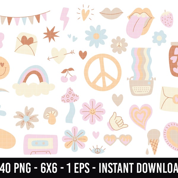 Hippie Clipart - Etsy