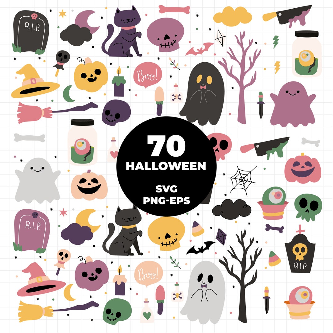 1395 - Halloween Doodles Clipart, Pumpkin Clipart, Halloween Clipart ...