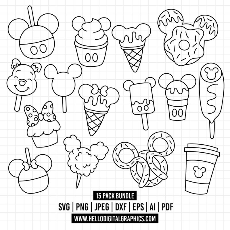 Mickey Snacks Svg - Etsy