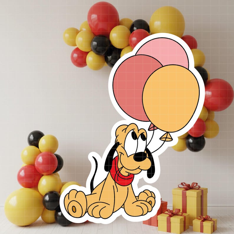 4432 - Pluto Cutout PNG PDF 60" Large Party Decoration, Baby Shower ...