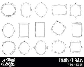 BIG SET Doodle Borders and Frames Clipart Doodle Clip Art - Etsy