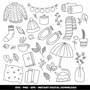 937 - Autumn Doodle Clipart SVG (and Different Formats). Autumn Doodle ...