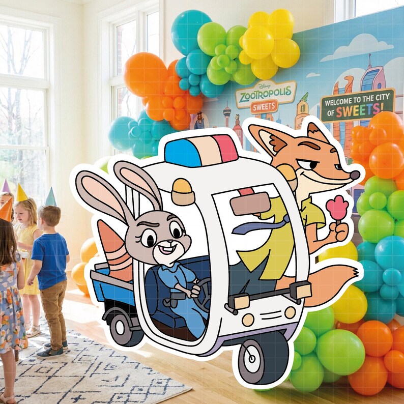 5555 - Judy & Nick From Zootopia Cutout PNG PDF 60" Large Party ...