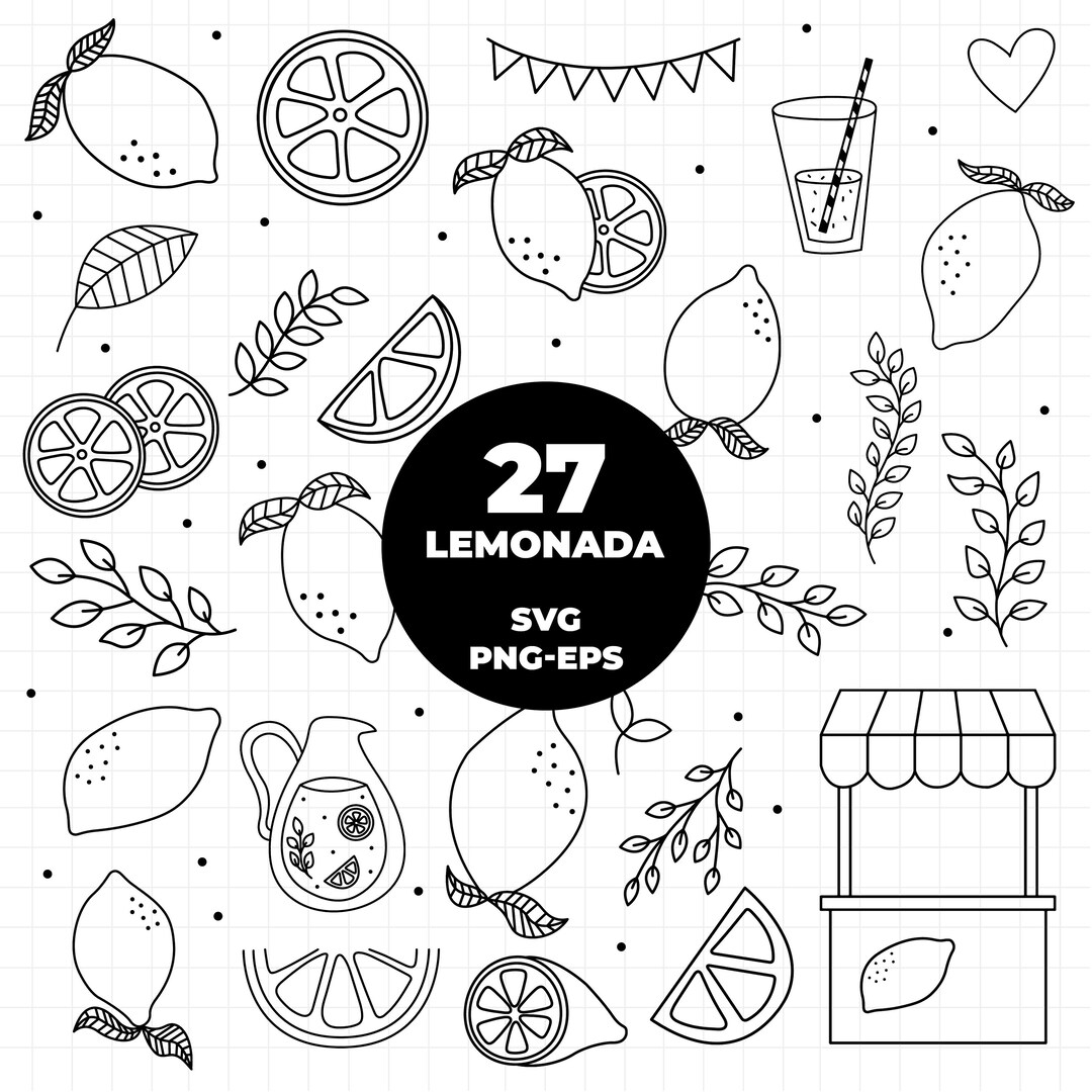 1378 - Doodle Clipart, Lemonade Clipart, Summer Clipart, Summer ...
