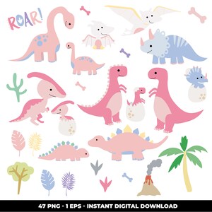797 - Dinosaur Clipart Mega Pack Bundle (EPS and PNG Format). Baby ...