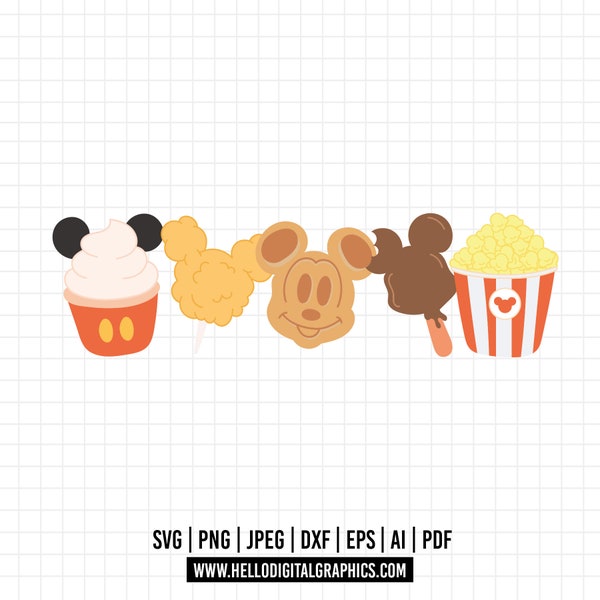 Mickey Snacks Svg - Etsy