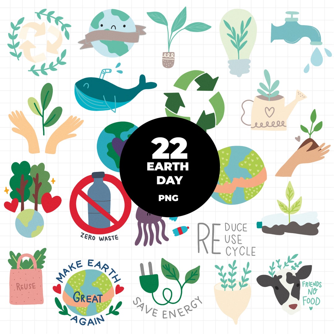 933 - Earth Day Pack Bundle Clipart (PNG Format). Environmental Care ...