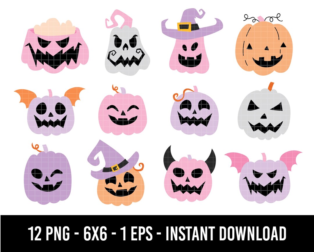 Cod193-halloween Doodles Clipart/pumpkin Clipart /halloween - Etsy