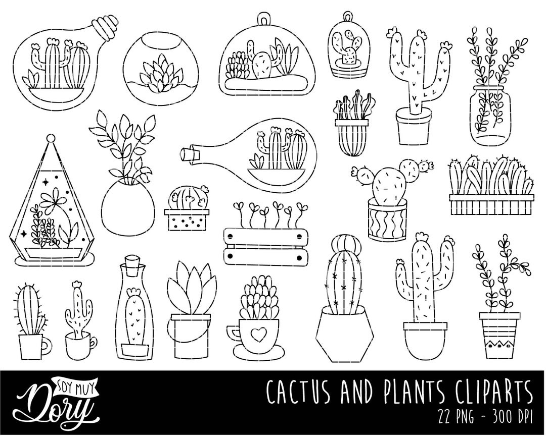 Cod90-cactus Cliparts /succulent Clipart Set/house Plants - Etsy
