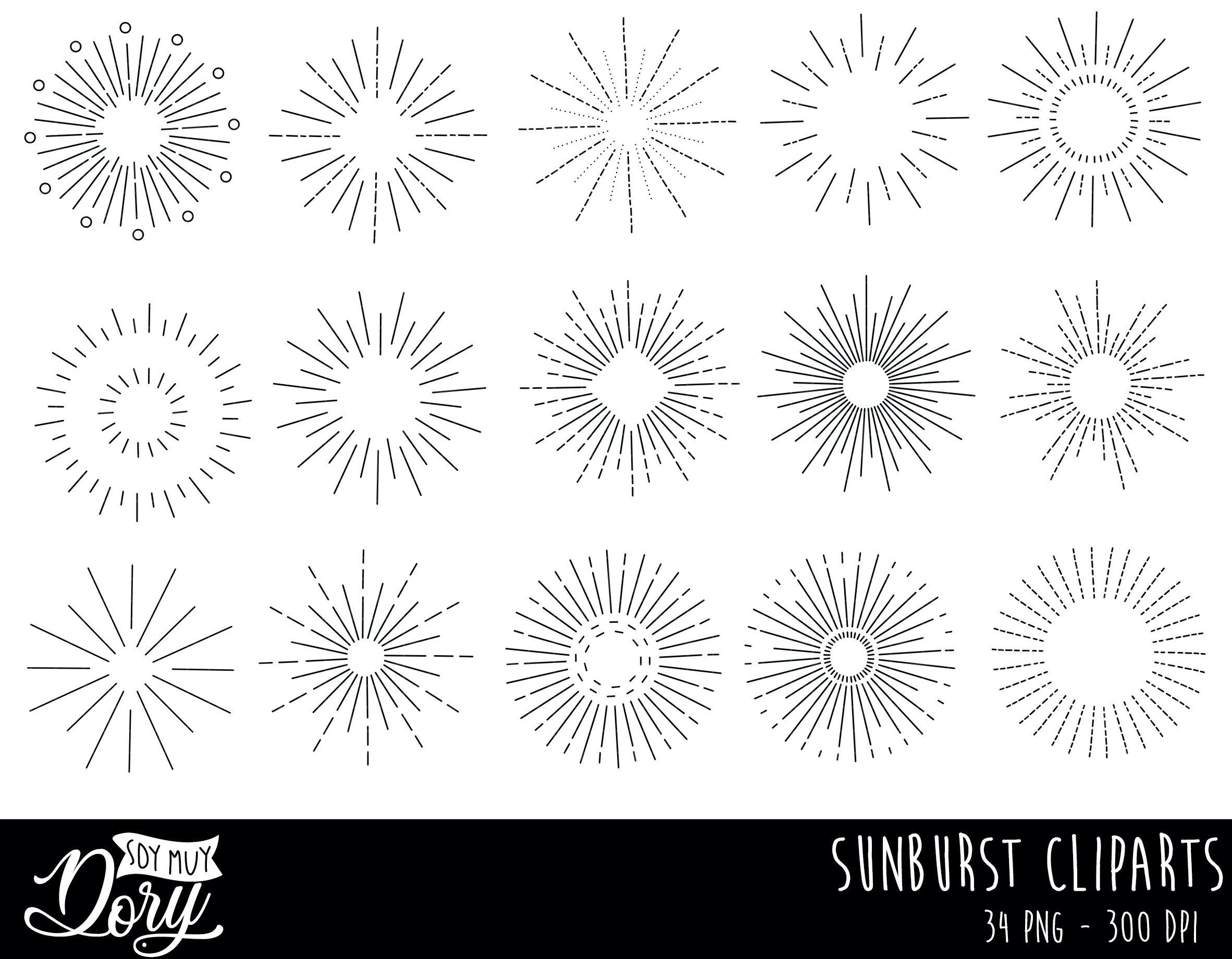 Clipart Of A Large Sunburst