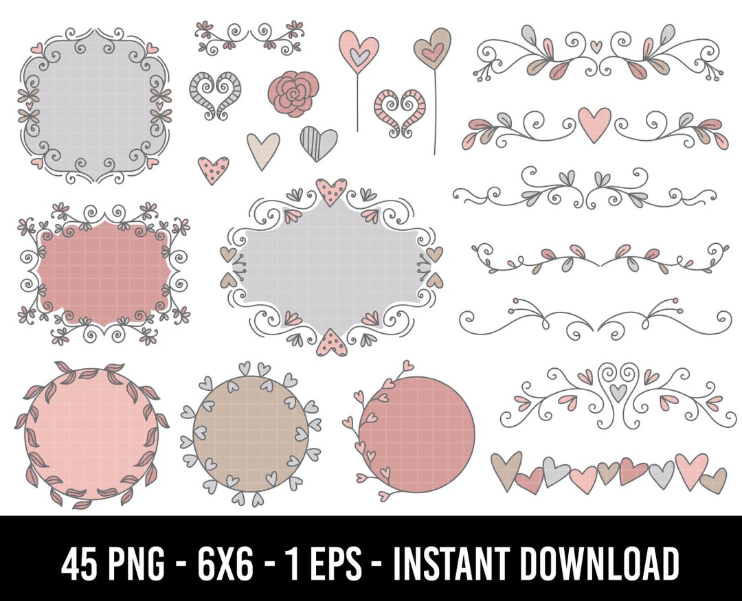 Cod0156-bullet Journal Clipart /frames Clipart/aesthetic Frames Clipart ...