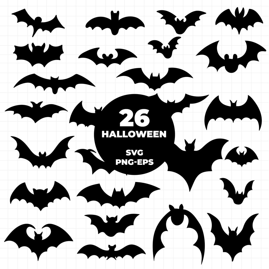 1423 -bats Set for Printing and Cutting Projects/eps /halloween Doodles ...