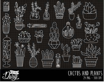 Cod102-cactus Cliparts /succulent Clipart Set/house Plants | Etsy