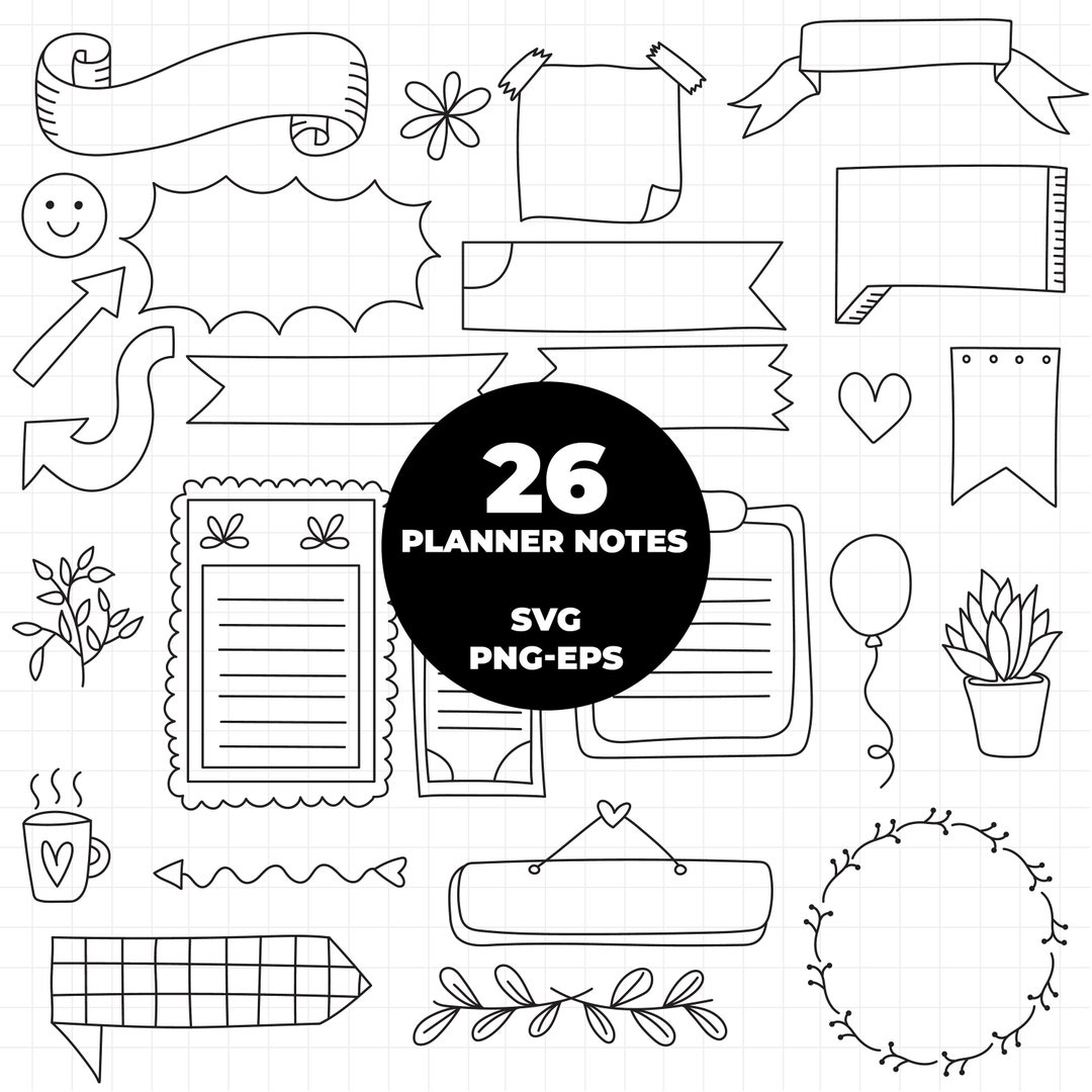 918 - Planner and Notes SVG, PNG, EPS - Planner and Notes Clipart ...