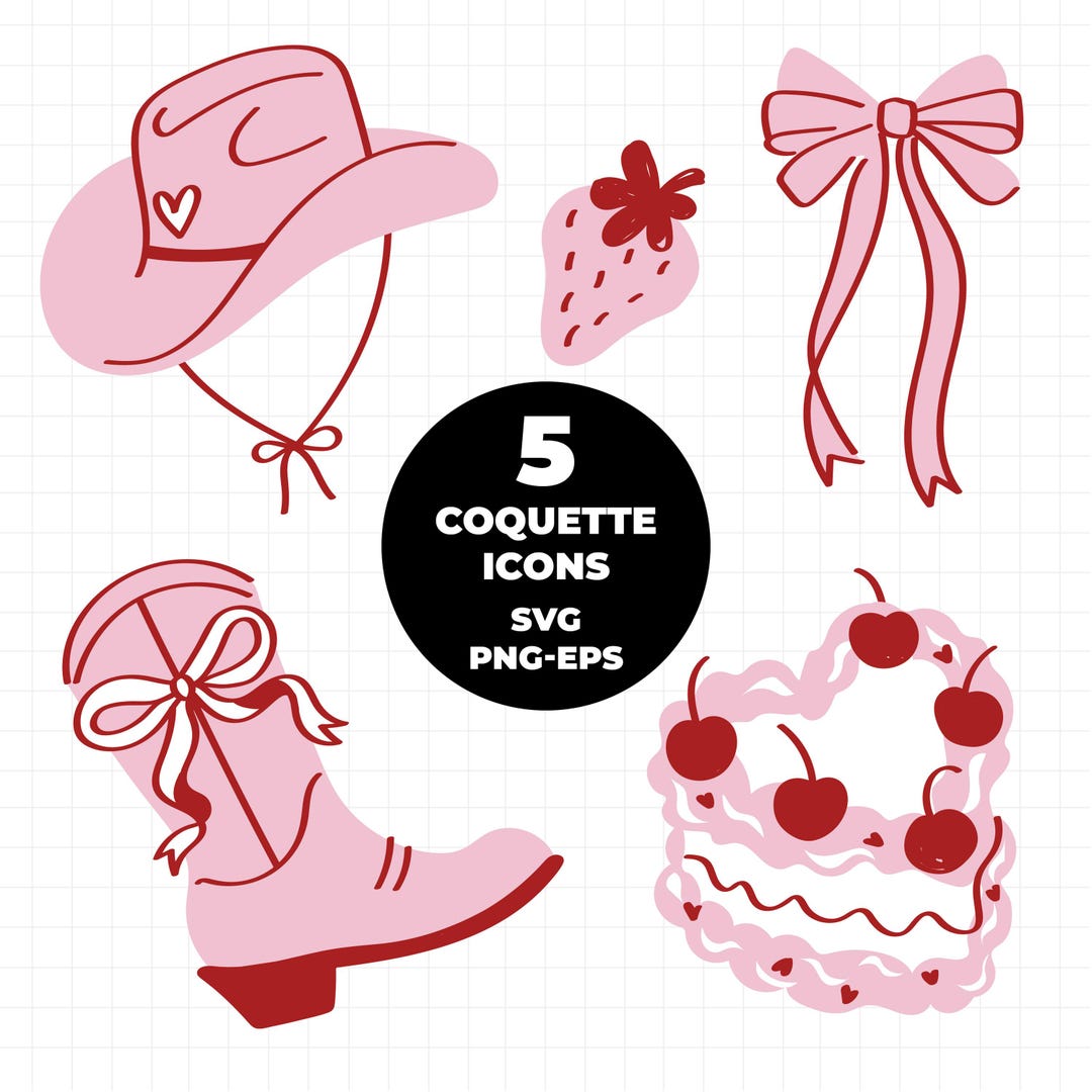 3132 - Coquette Icons Full Color Pack Bundle SVG, EPS, Png - Coquette ...