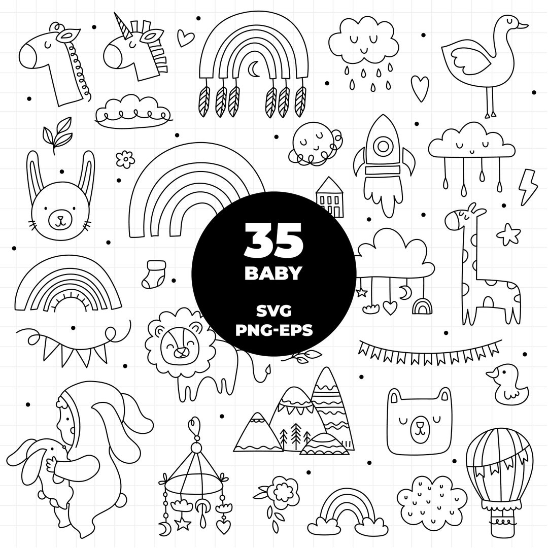 938 - Baby SVG (and Different Formats). Baby Clipart Vector. - Etsy